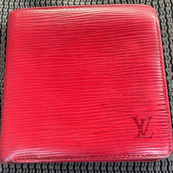 Louis Vuitton | Bags | Louis Vuitton Red Epi Leather Wallet | Poshmark